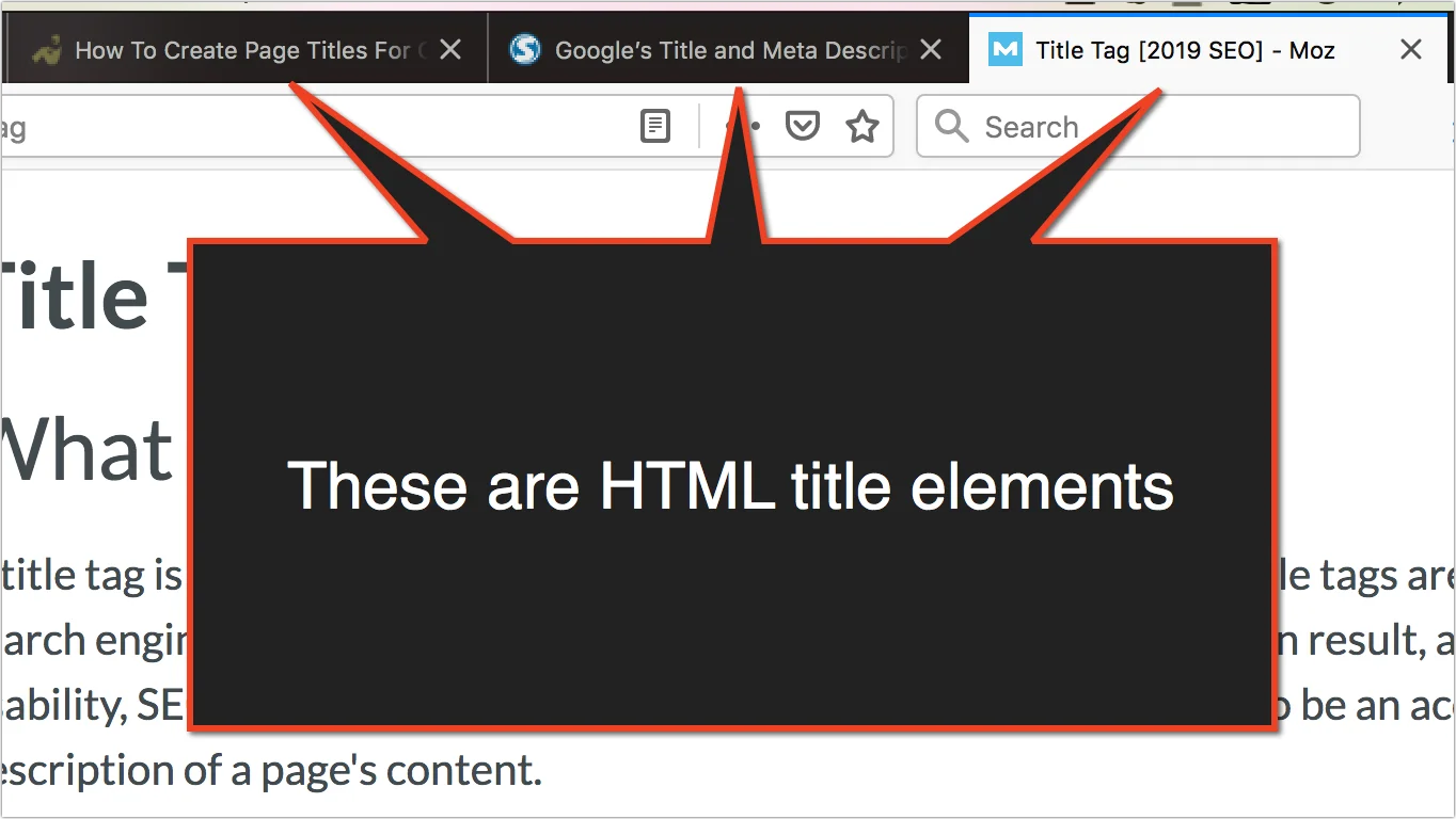 Html title tag store